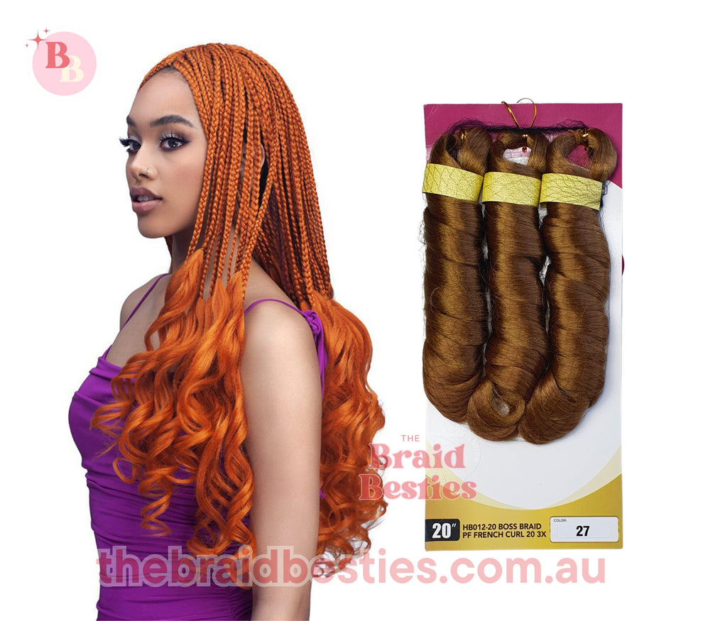 Boss Braid French Curl 20" - Pre-Stretched Braiding Hair - 3 x Bundles ...