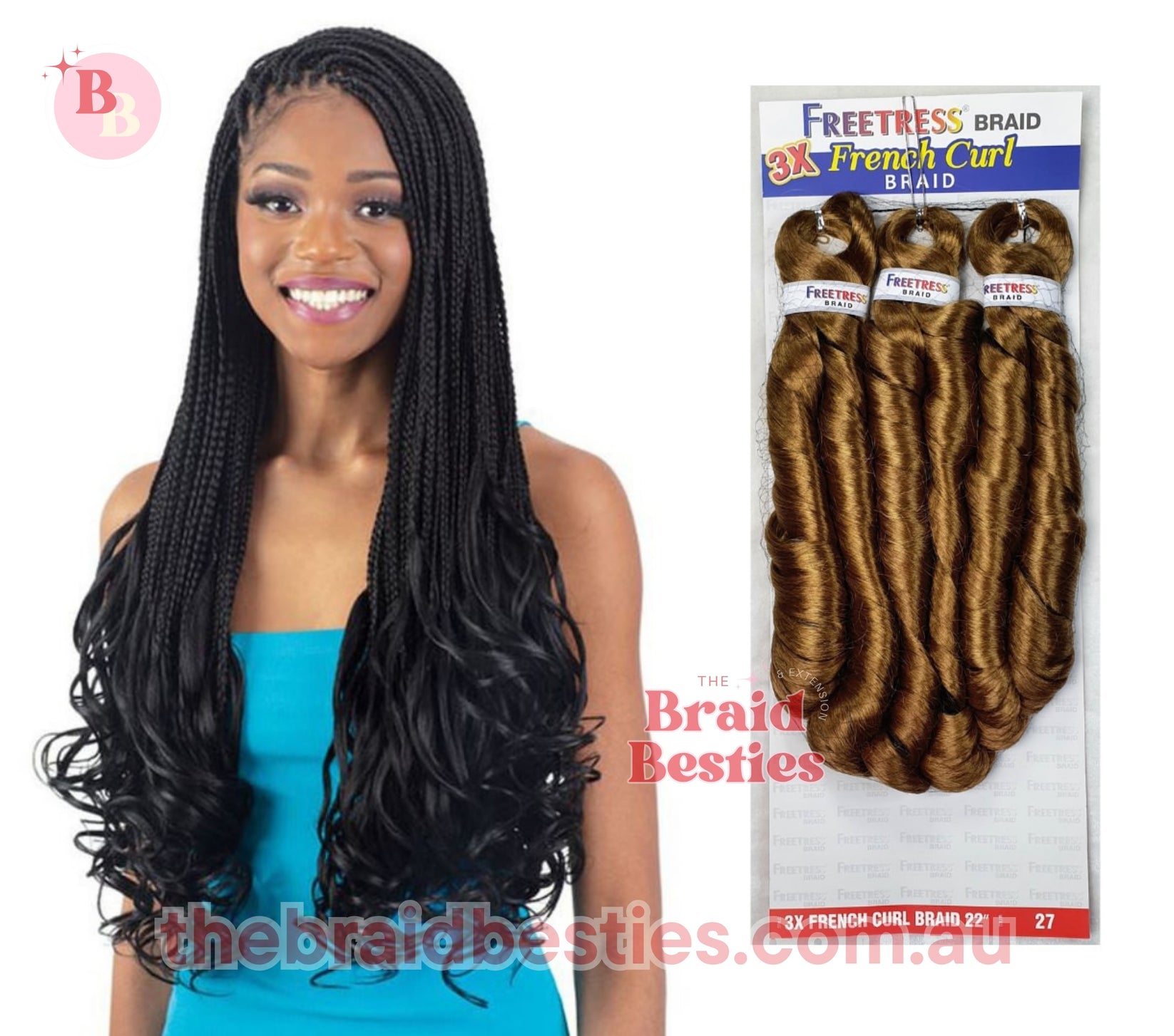 Freetress French Curl 22" Pre-Stretched Braid- 3 Bundles – The Braid ...