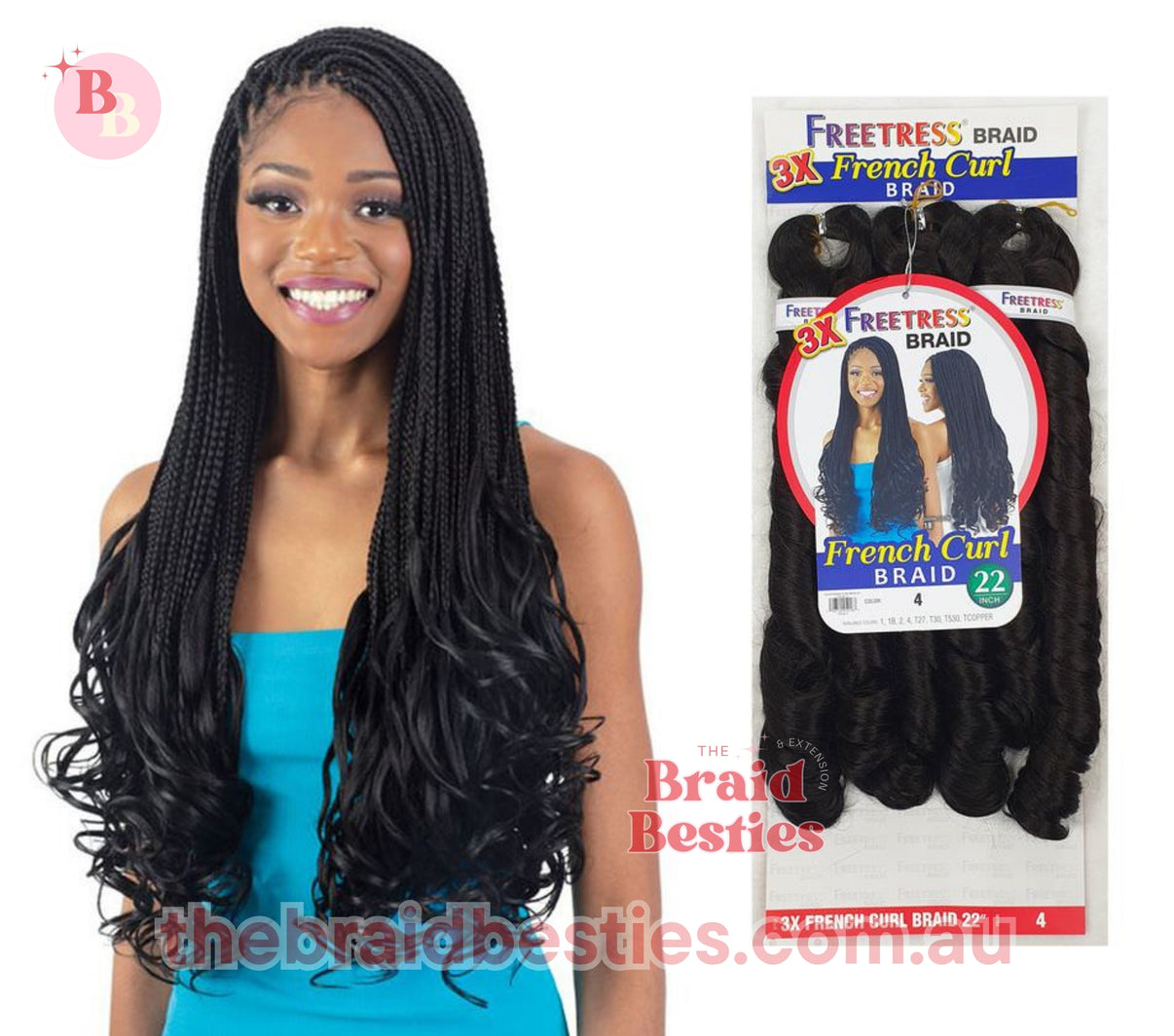 Freetress French Curl 22" Pre-Stretched Braid- 3 Bundles – The Braid ...